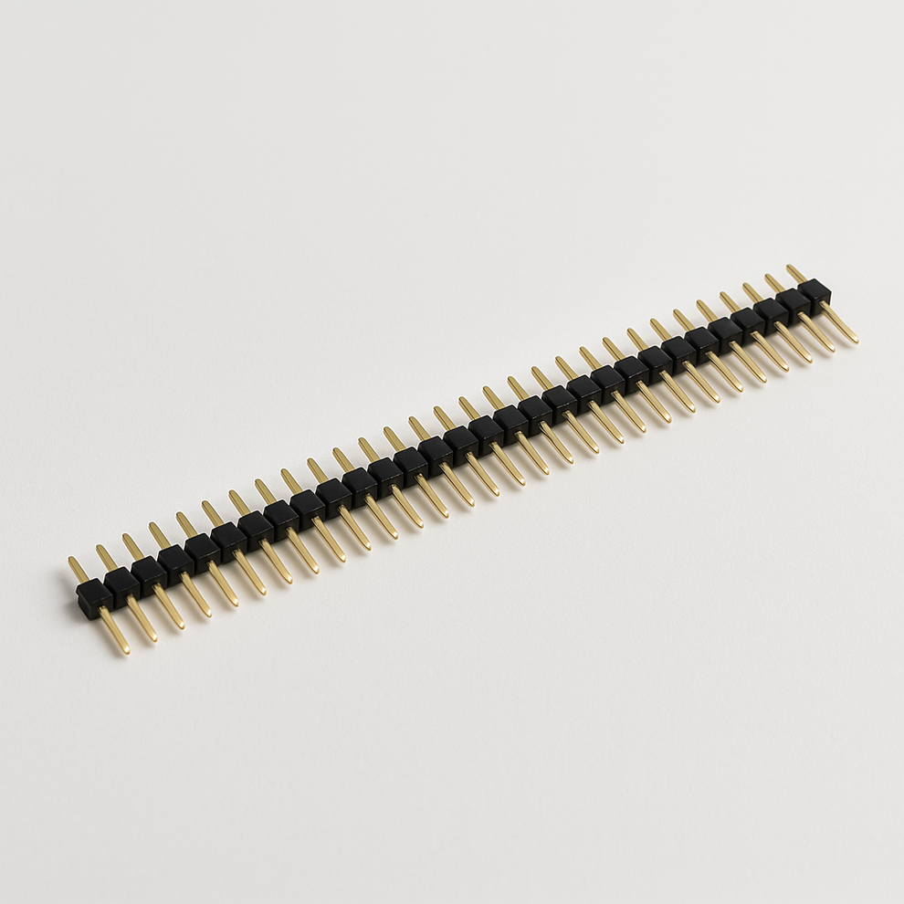 Straight Single Row 40 Pin 0.1 Inch (2.54mm) Brass-Leg Male Header Con ...